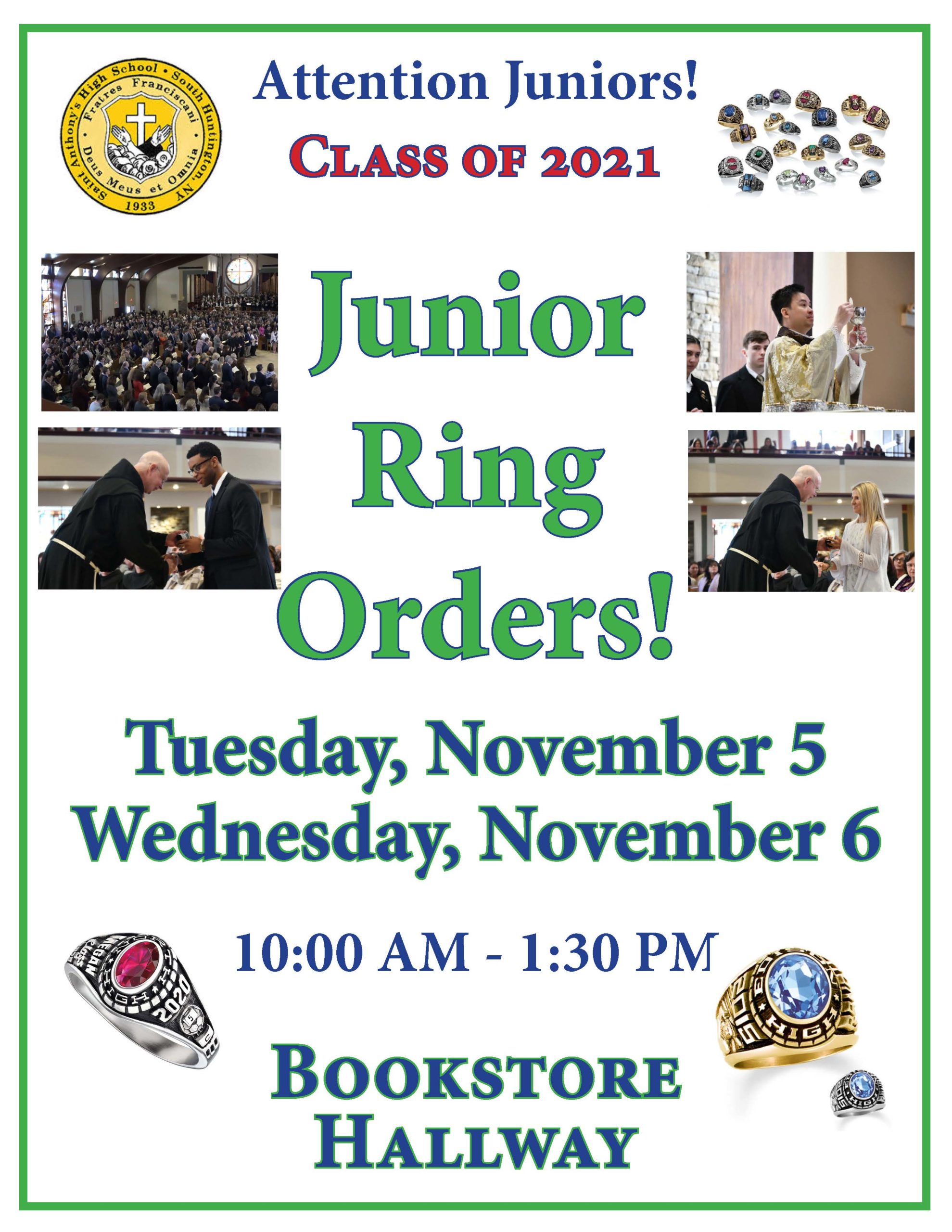 Junior Ring Day 2020 Ordering Day Flyer - St. Anthony's High School