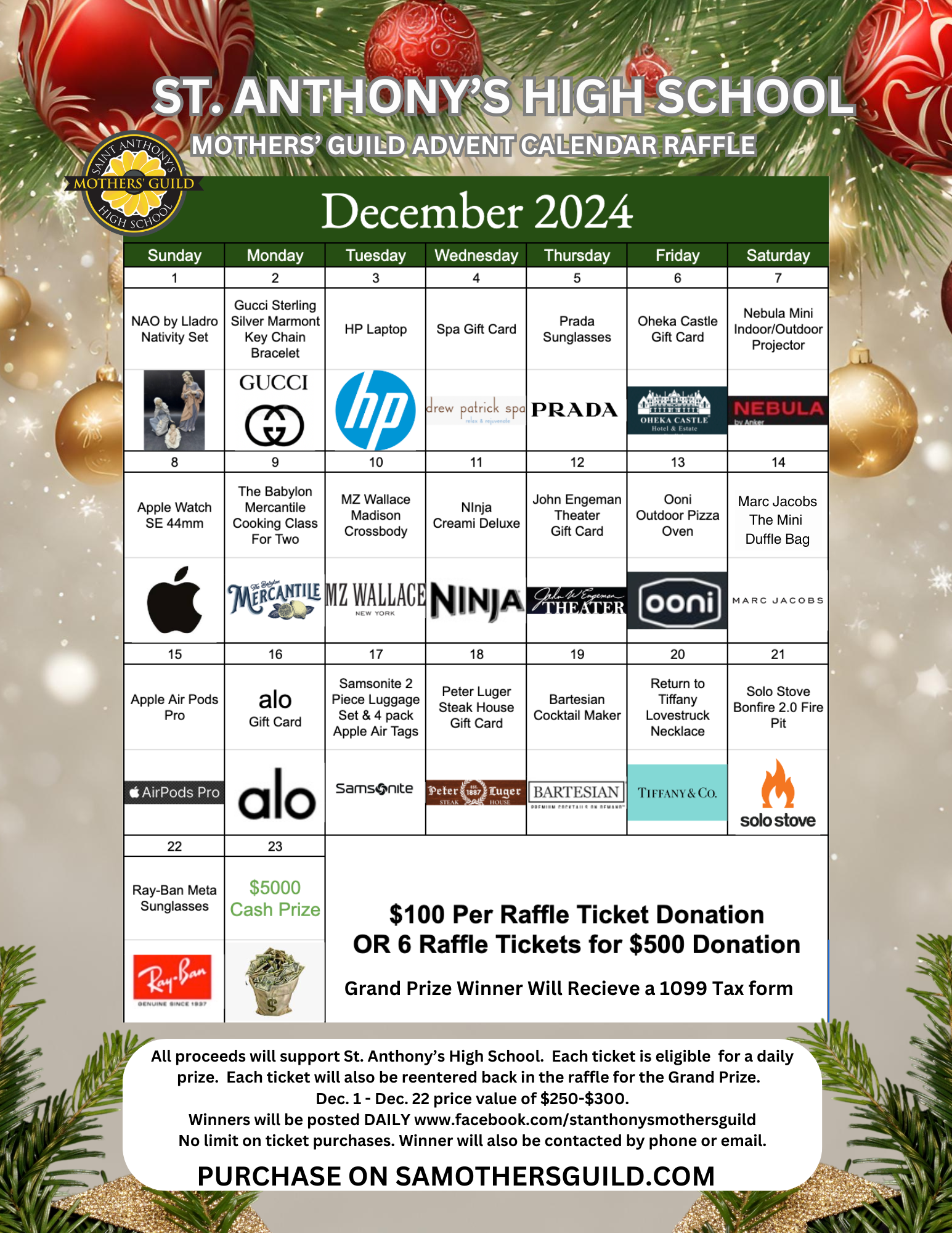 2024 Advent Calendar Flyer - St. Anthony's High School